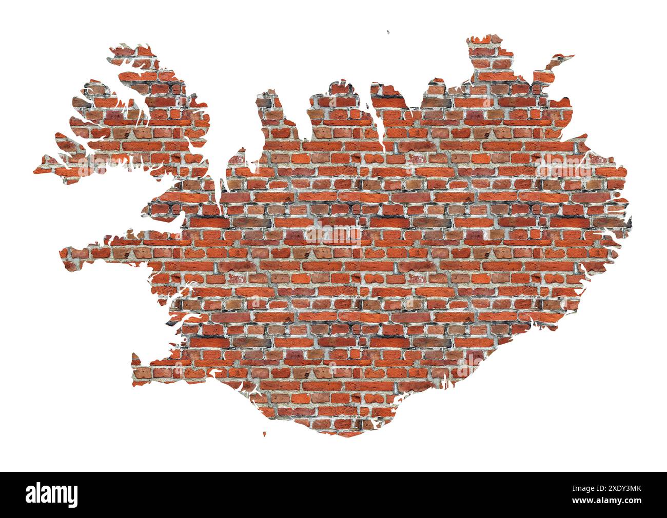 Abstract map of Iceland designed as a brick wall Stock Photo - Alamy