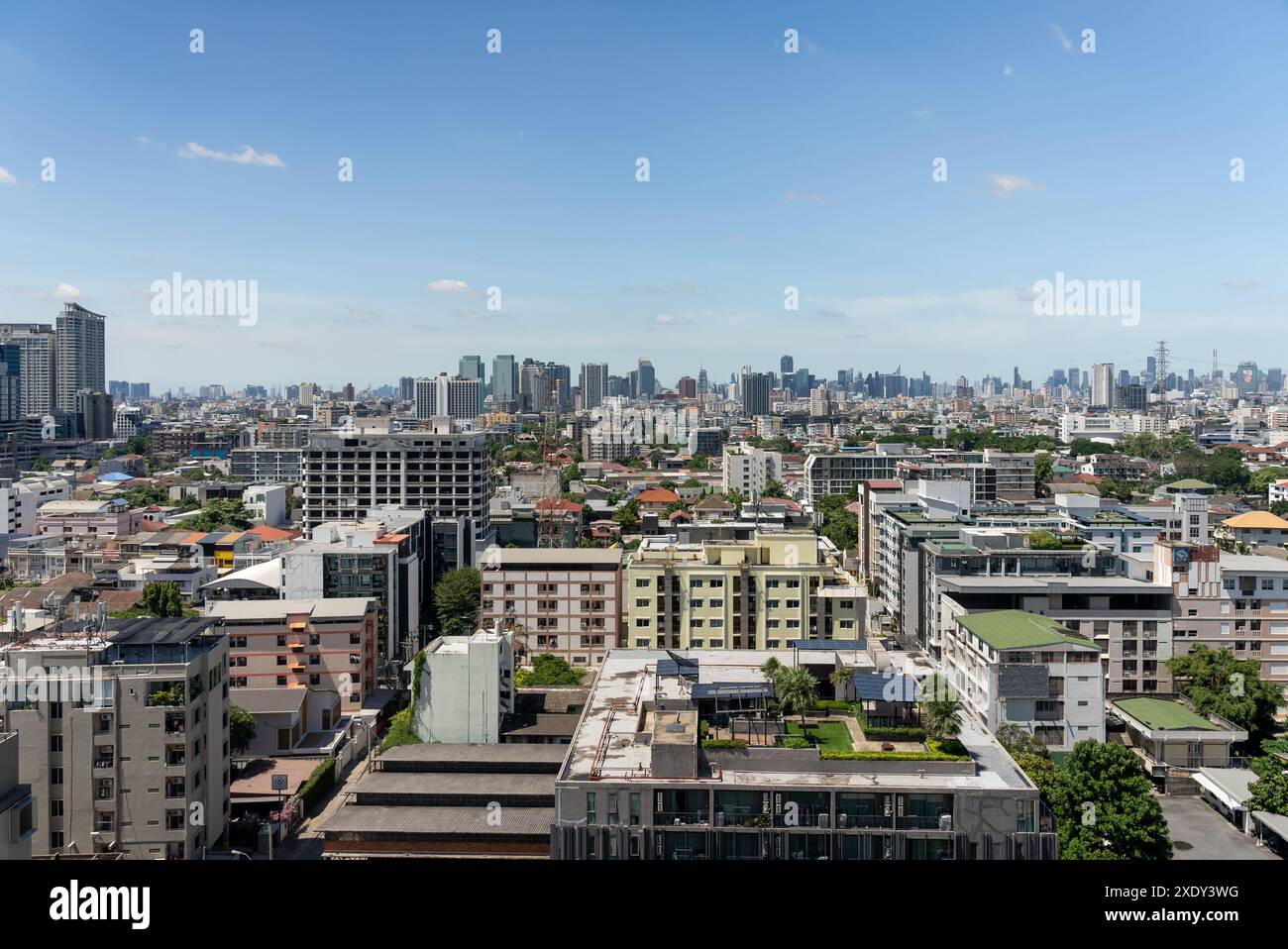 Timelapse view of Bangkok busy cityscape with moving clouds and high ...