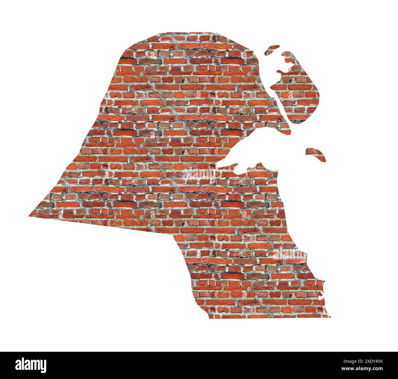 Abstract map of Kuwait designed as a brick wall Stock Photo - Alamy