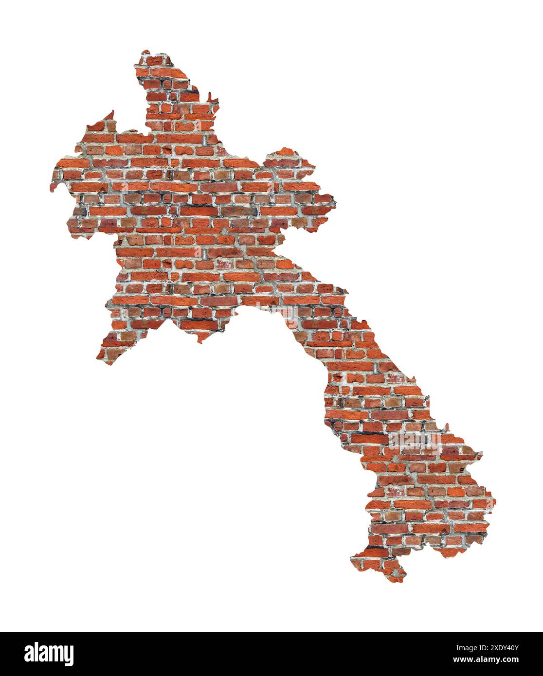Abstract map of the Laos designed as a brick wall Stock Photo - Alamy