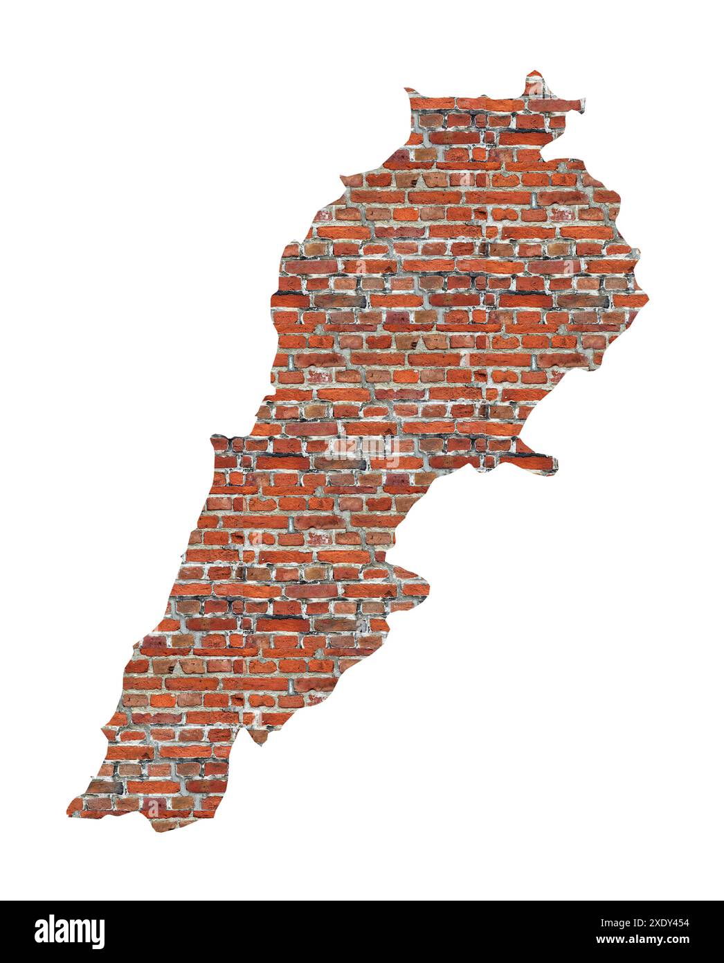 Abstract map of Lebanon designed as a brick wall Stock Photo - Alamy