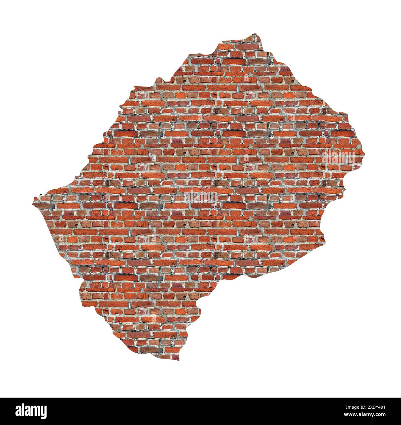 Abstract map of Lesotho designed as a brick wall Stock Photo - Alamy