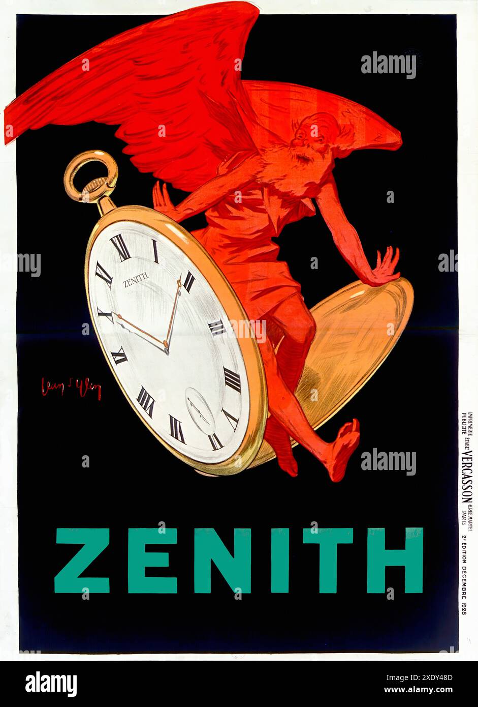 d'YLEN Jean - Zenith Watches 1928 - Vintage French advertising poster ...