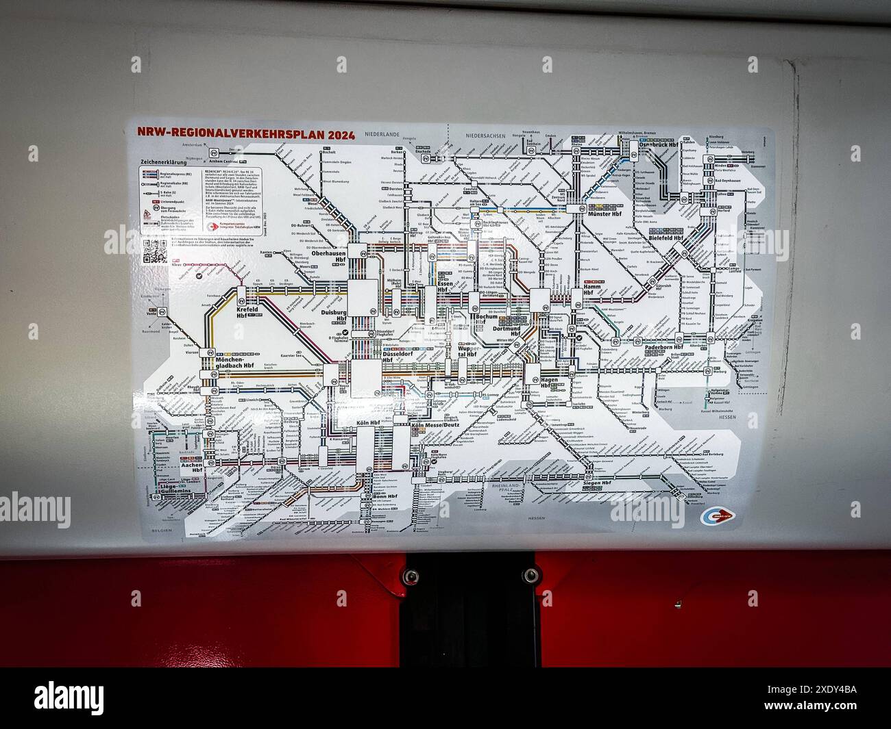 NRW-Regionalverkehrsplan 2024, Wandkarte, Zug, Deutsche Bahn, Netzplan ...