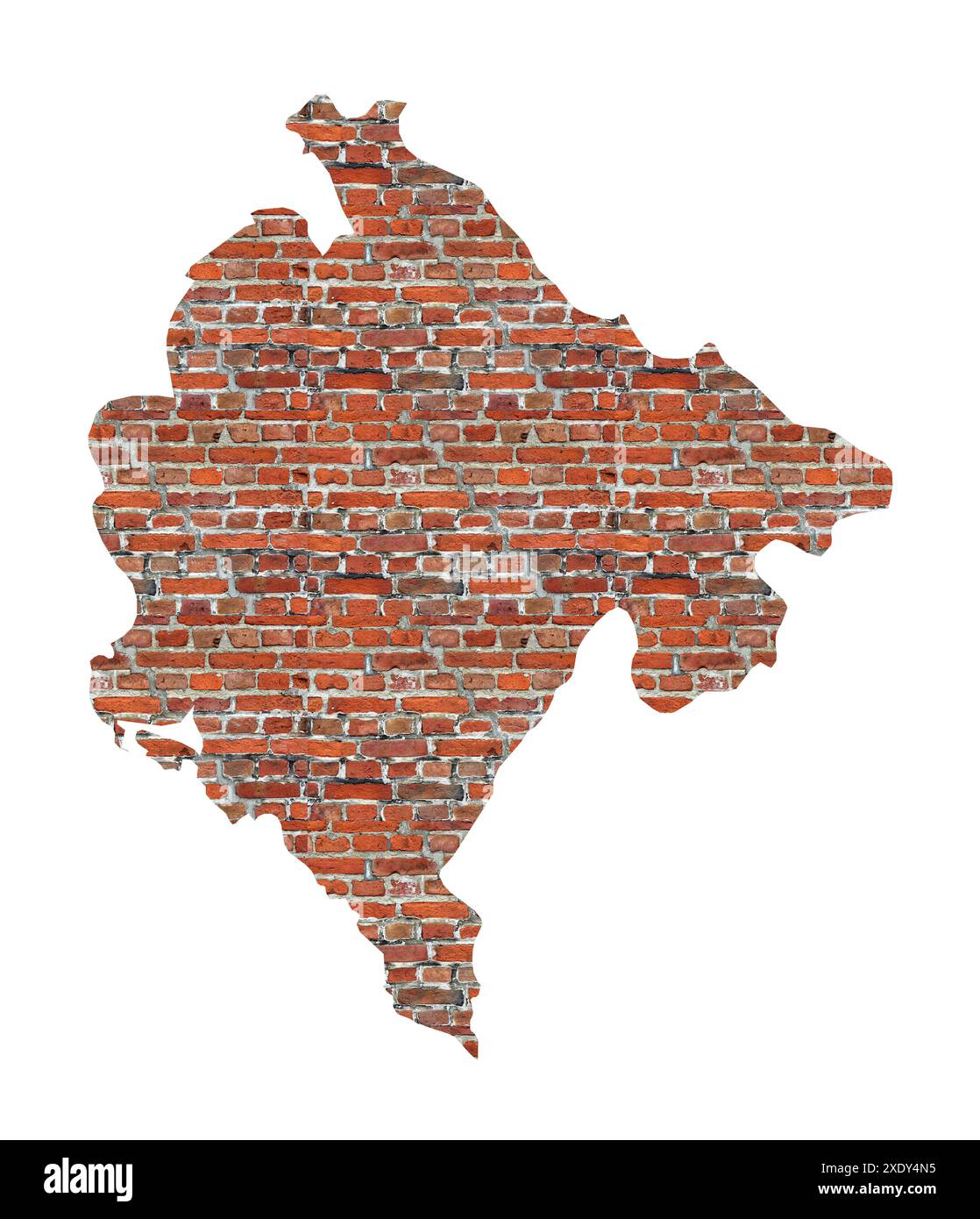 Abstract map of Montenegro designed as a brick wall Stock Photo - Alamy
