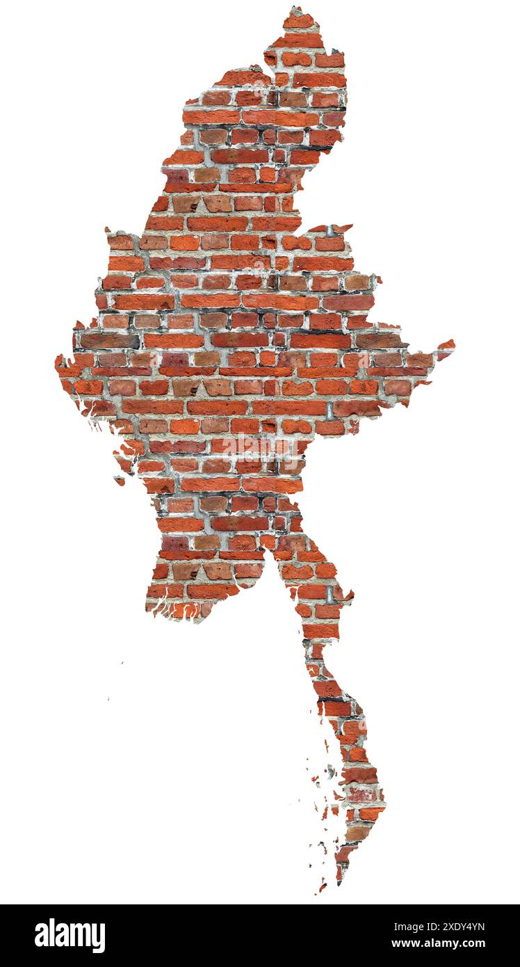 Myanmar outline map hi-res stock photography and images - Alamy