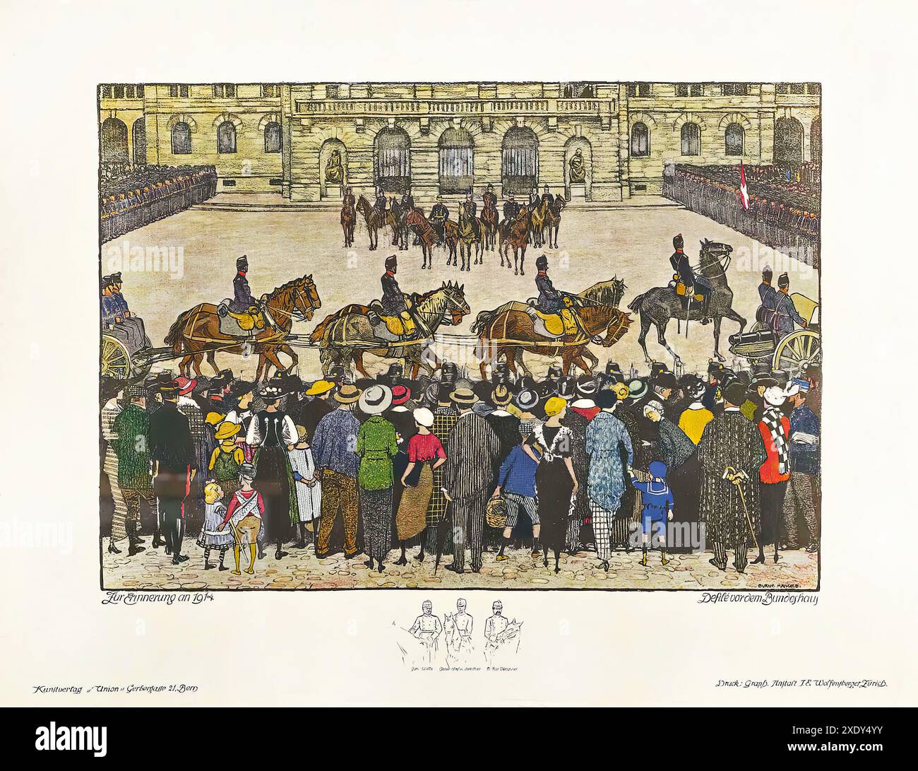 MANGOLD Burkhard - Zur Erinnerung an 1914 Defilé vor dem Bundeshaus ...