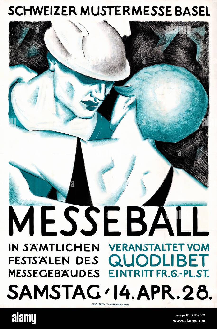 MANGOLD Burkhard - Schweizer Mustermesse Basel Messeball 1928 - Vintage ...