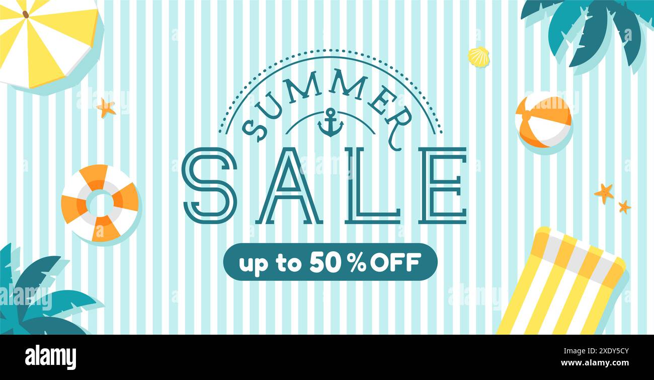 Summer sale vector banner illustration Stock Vector Image & Art - Alamy