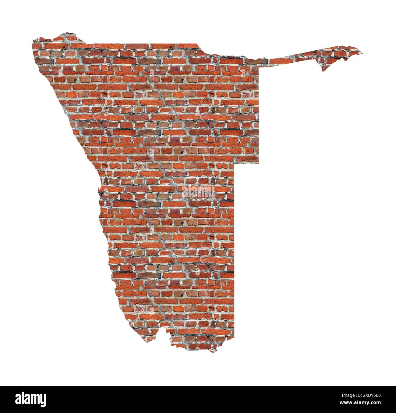 Abstract map of Namibia designed as a brick wall Stock Photo - Alamy