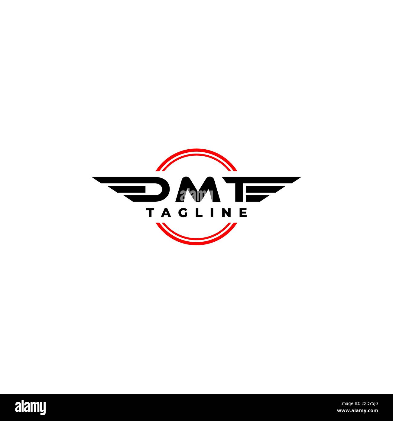 Initial Letter DMT With Wing Accent Logo Design. Sport Automotive ...