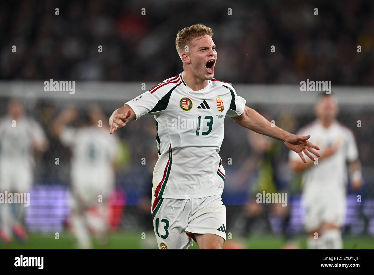 STUTTGART, GERMANY - JUNE 23: Andras Schafer of Hungary celebrates ...