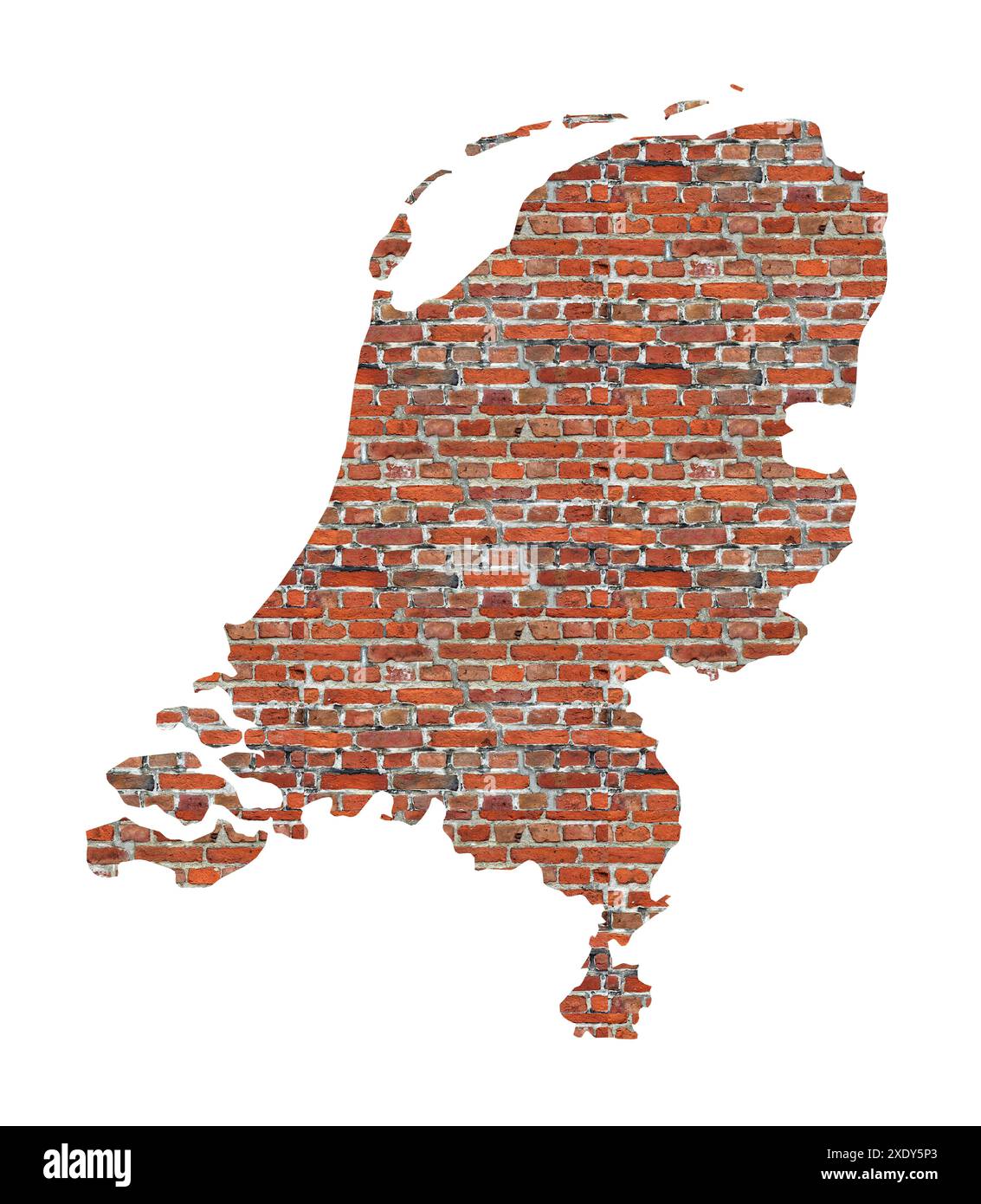 Abstract map of Netherlands designed as a brick wall Stock Photo - Alamy