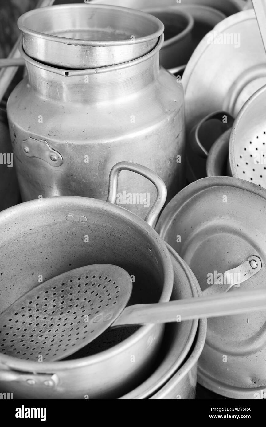 Aluminum kitchen utensils Stock Photo - Alamy