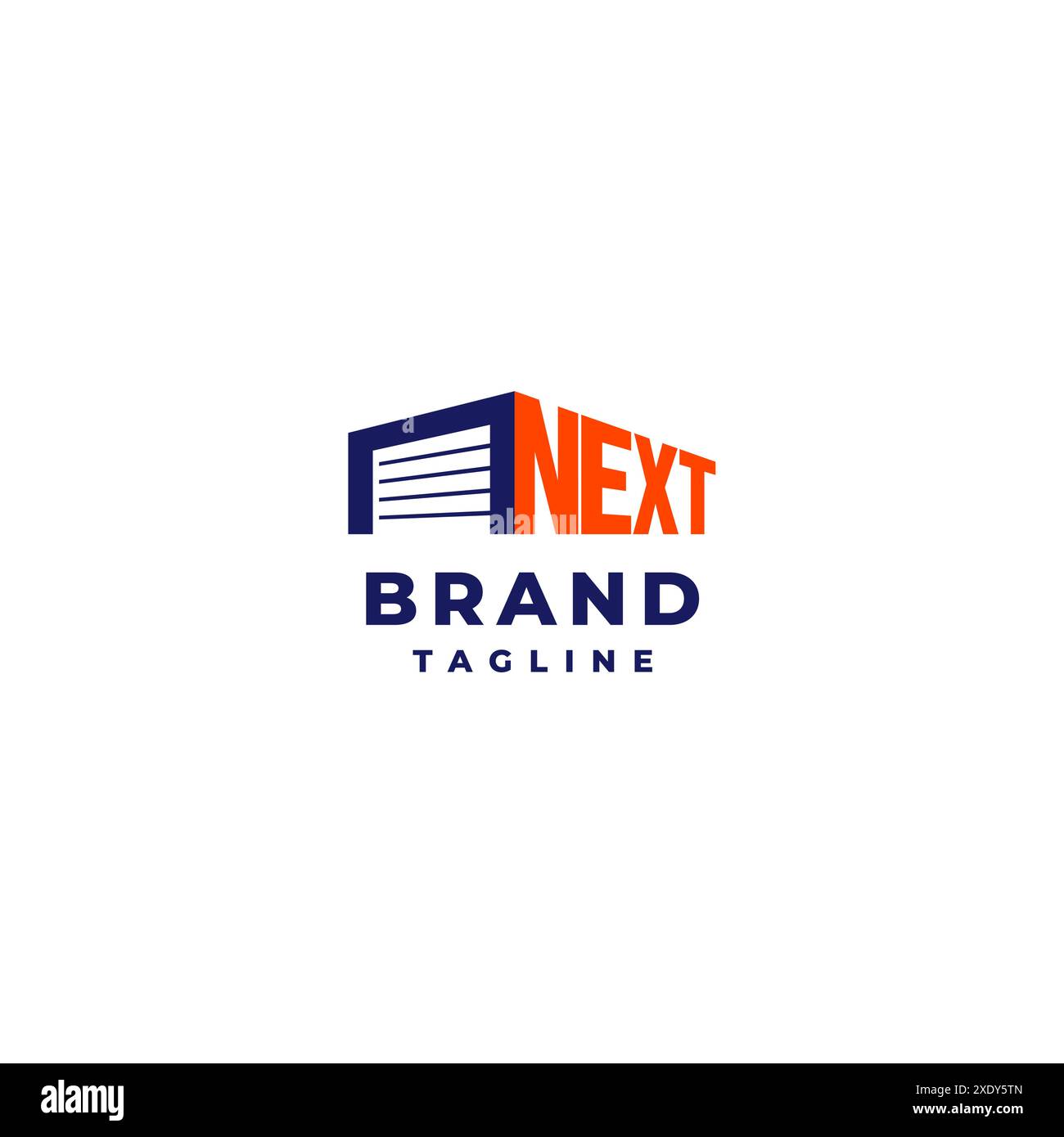 Simple Storage Doors and Next Words Logo Design. Word Next Beside Door ...