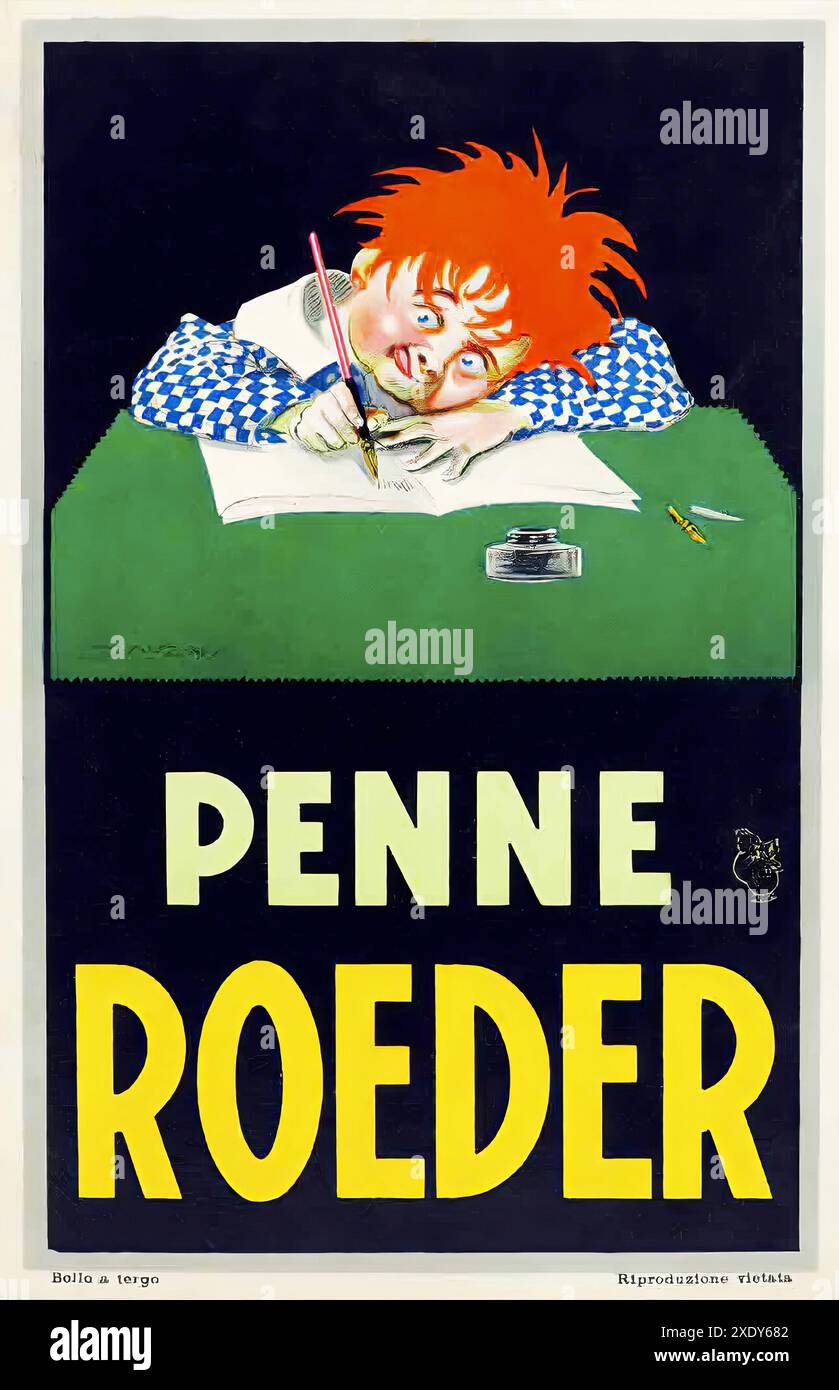 MAUZAN Achille Luciano - Penne Roeder Vintage French advertising poster ...