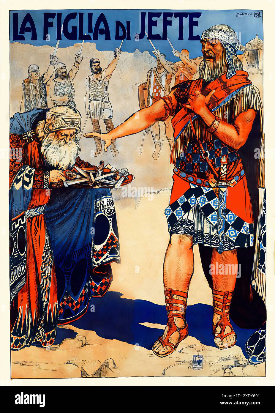 MAUZAN Achille Luciano - Poster for the play La figlia di Jefte ...