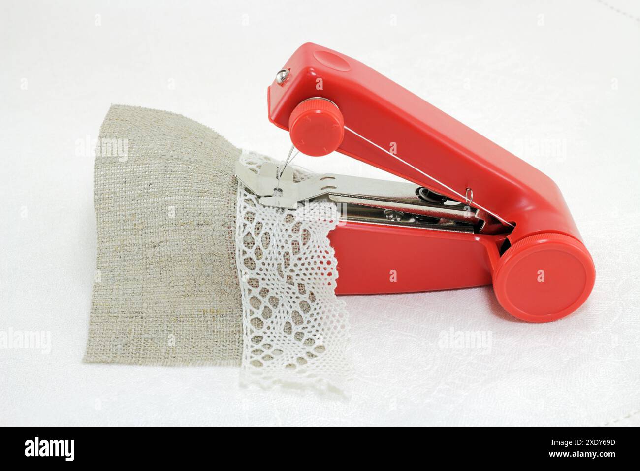 Retro portable hand sewing machine Stock Photo - Alamy