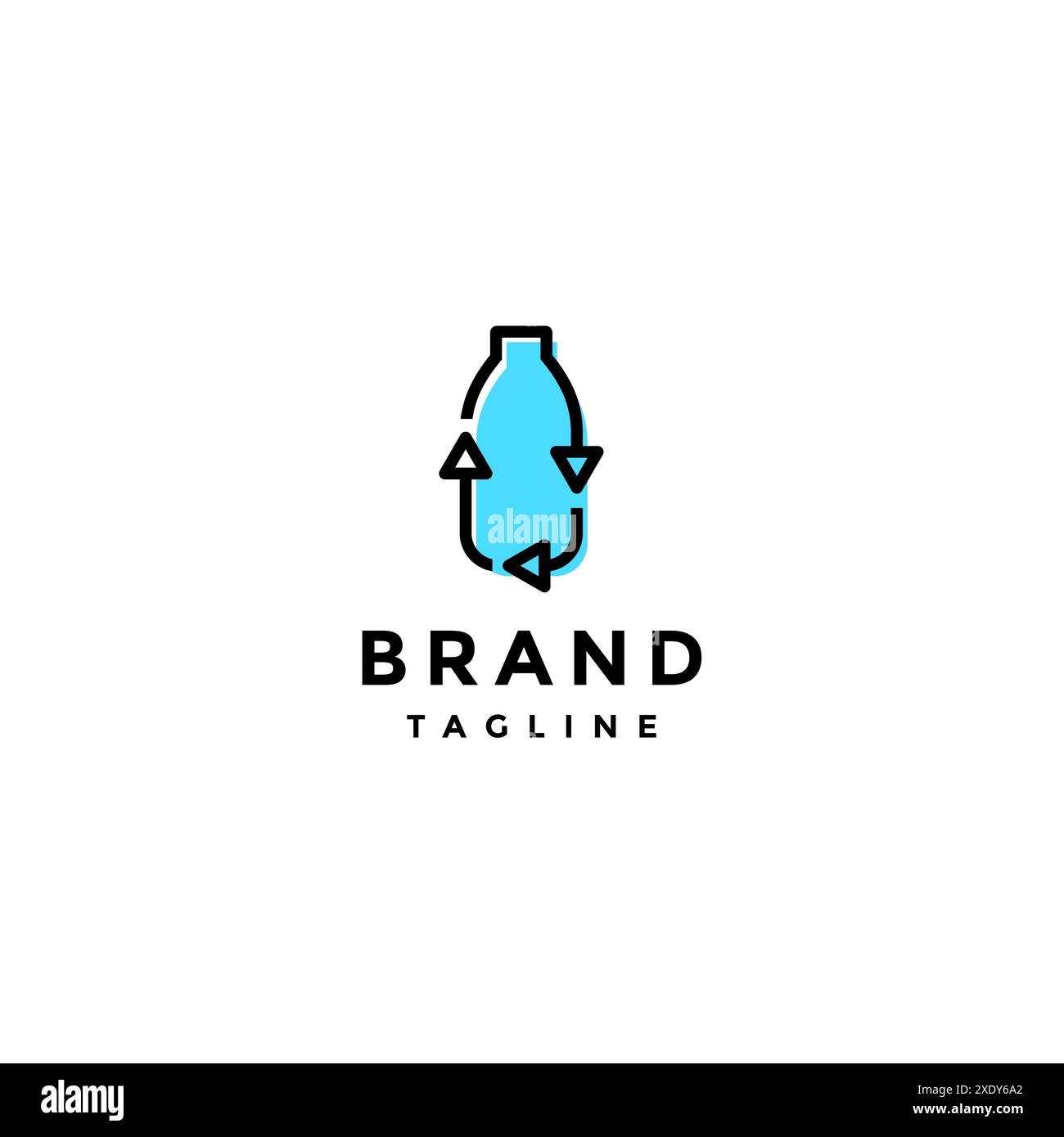 Playful Bottle Recycling Logo Design. Three Lines Symbols Arrows ...