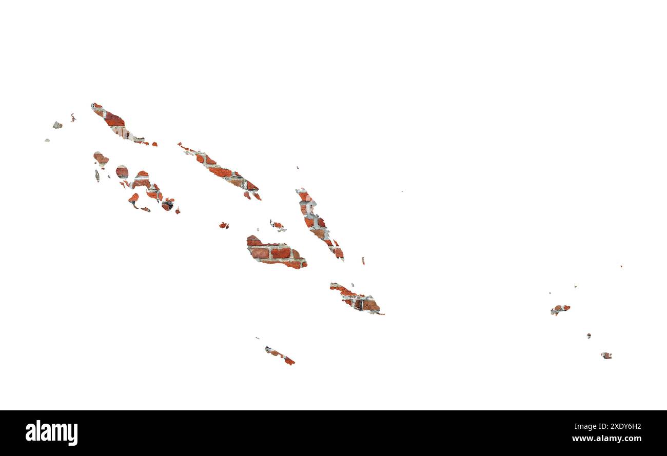 Abstract map of Solomon Islands designed as a brick wall Stock Photo ...