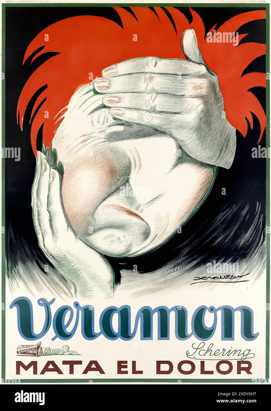 MAUZAN Achille Lucien - Veramon Mata el dolor 1928 - Vintage French ...