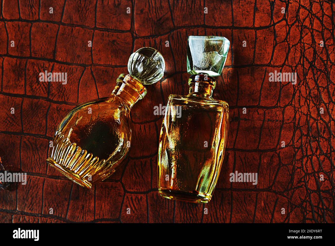Two vintage perfume Stock Photo - Alamy
