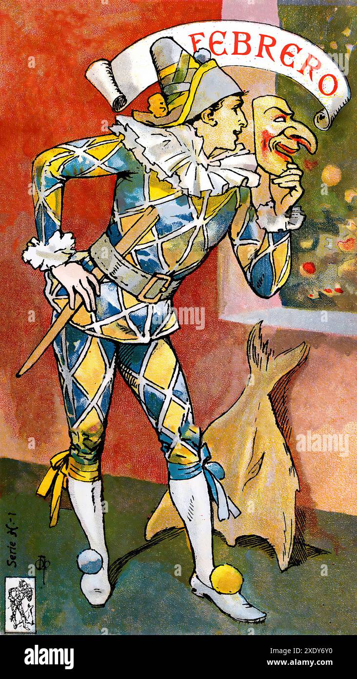 MESTRES i OÑÓS Apelles - 02 Febrero-calendario Stock Photo - Alamy