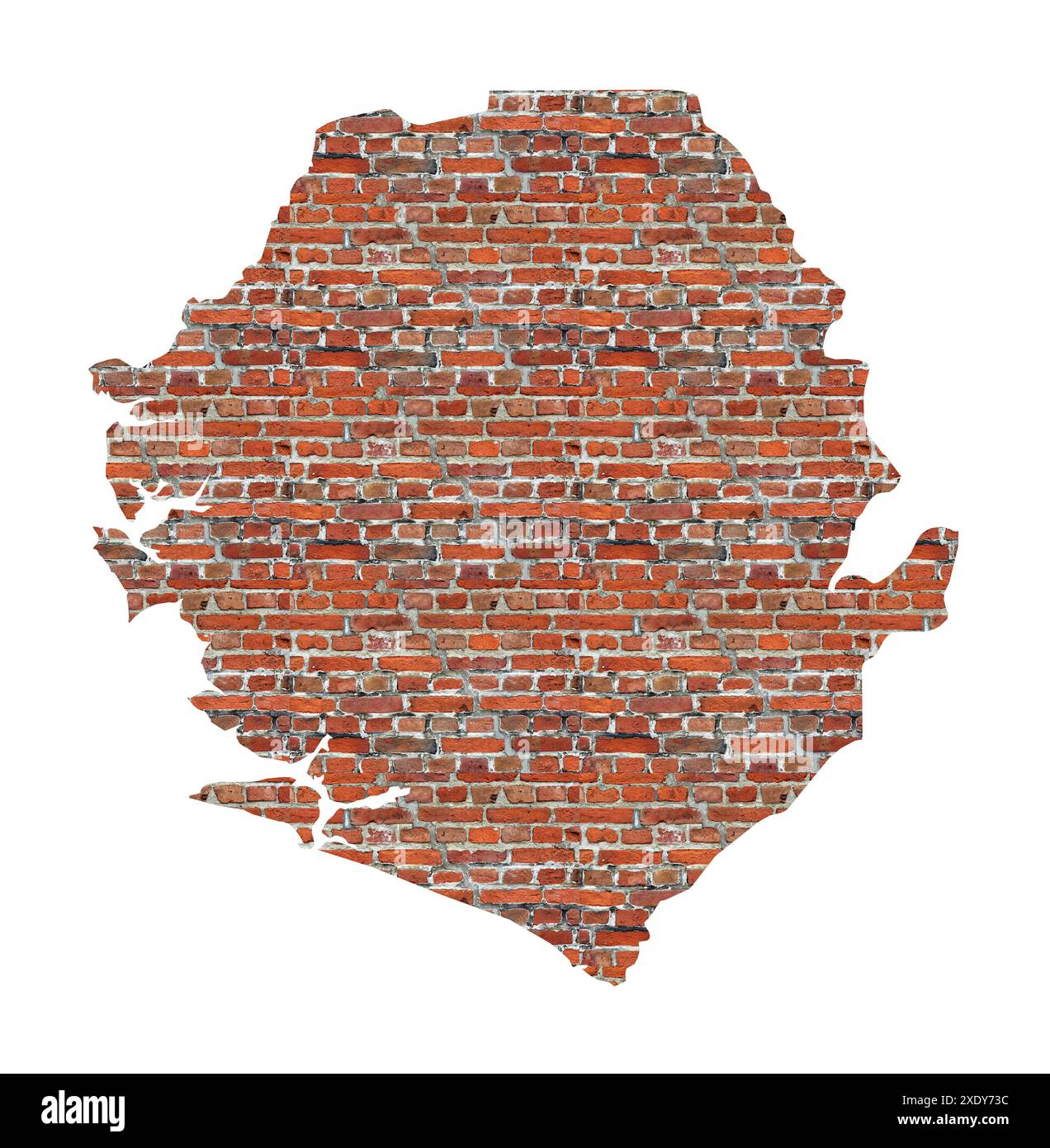 Abstract map of Sierra Leone designed as a brick wall Stock Photo - Alamy