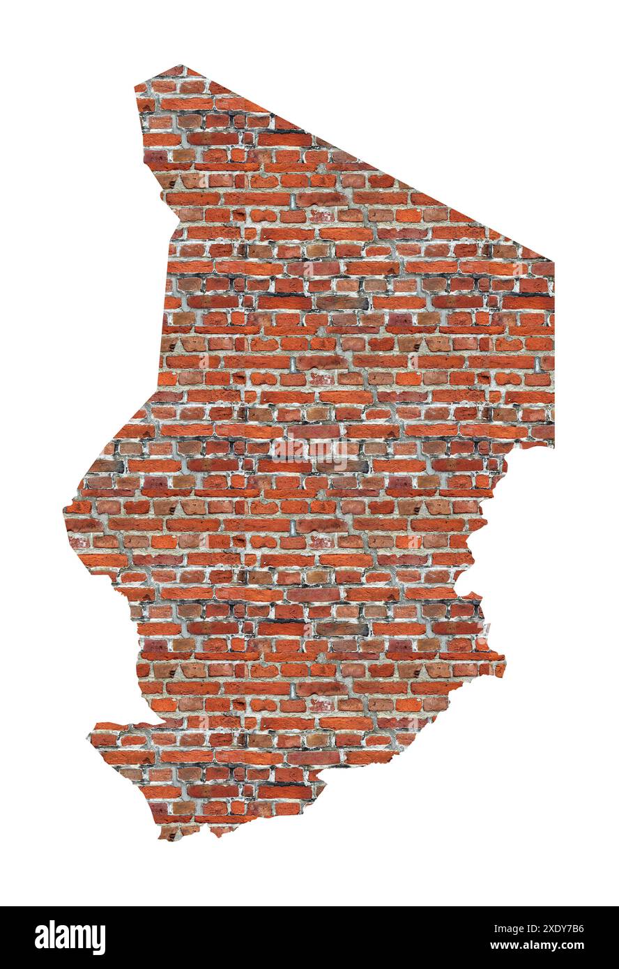 Abstract map of Chad designed as a brick wall Stock Photo - Alamy