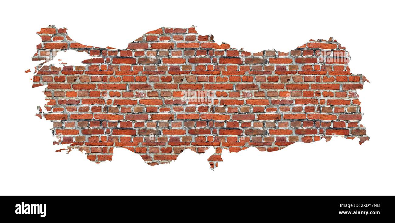 Abstract map of Turkey designed as a brick wall Stock Photo - Alamy