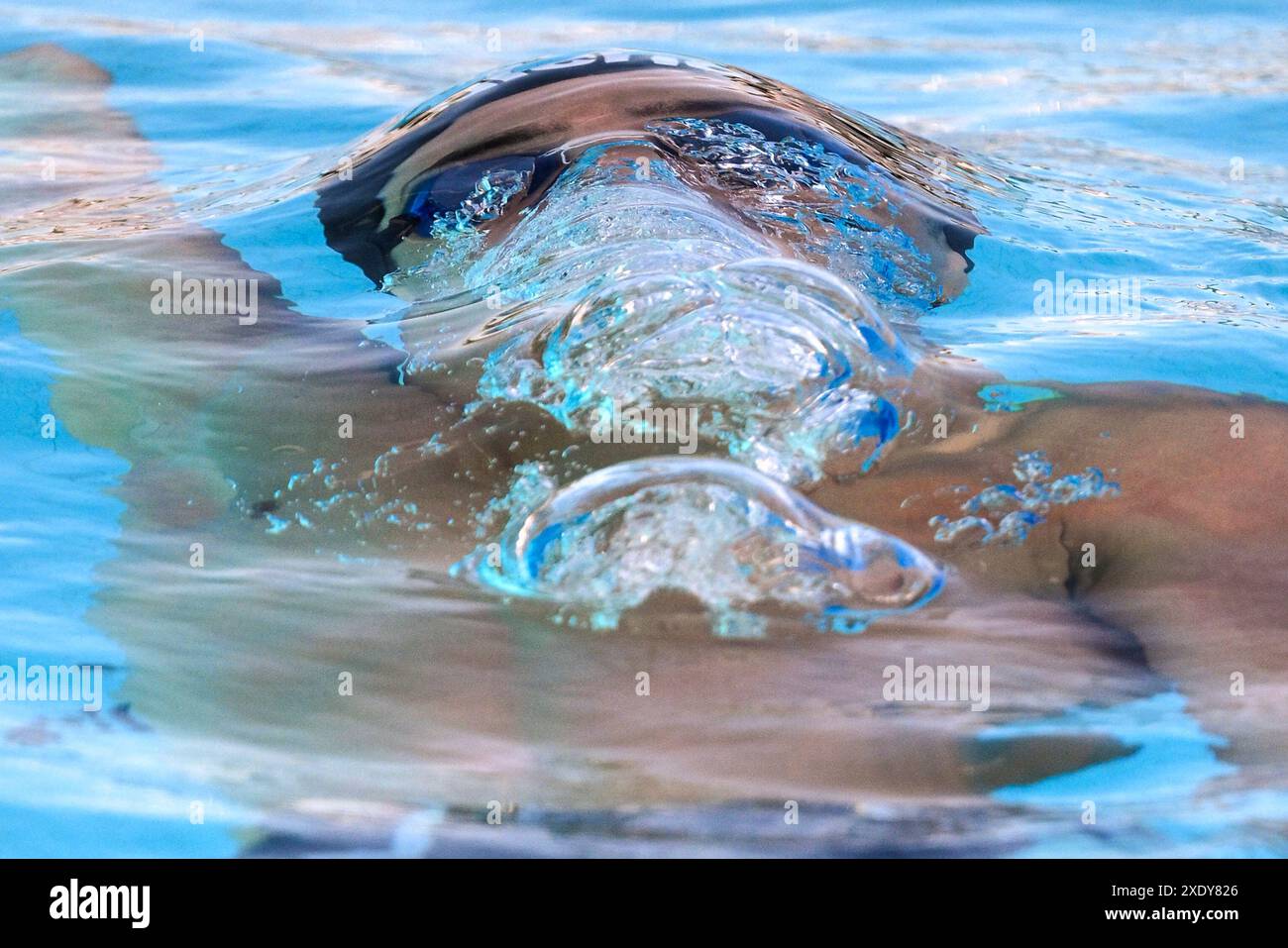 Matteo Restivo of Italy competes in the 200m Backstroke Men Final ...