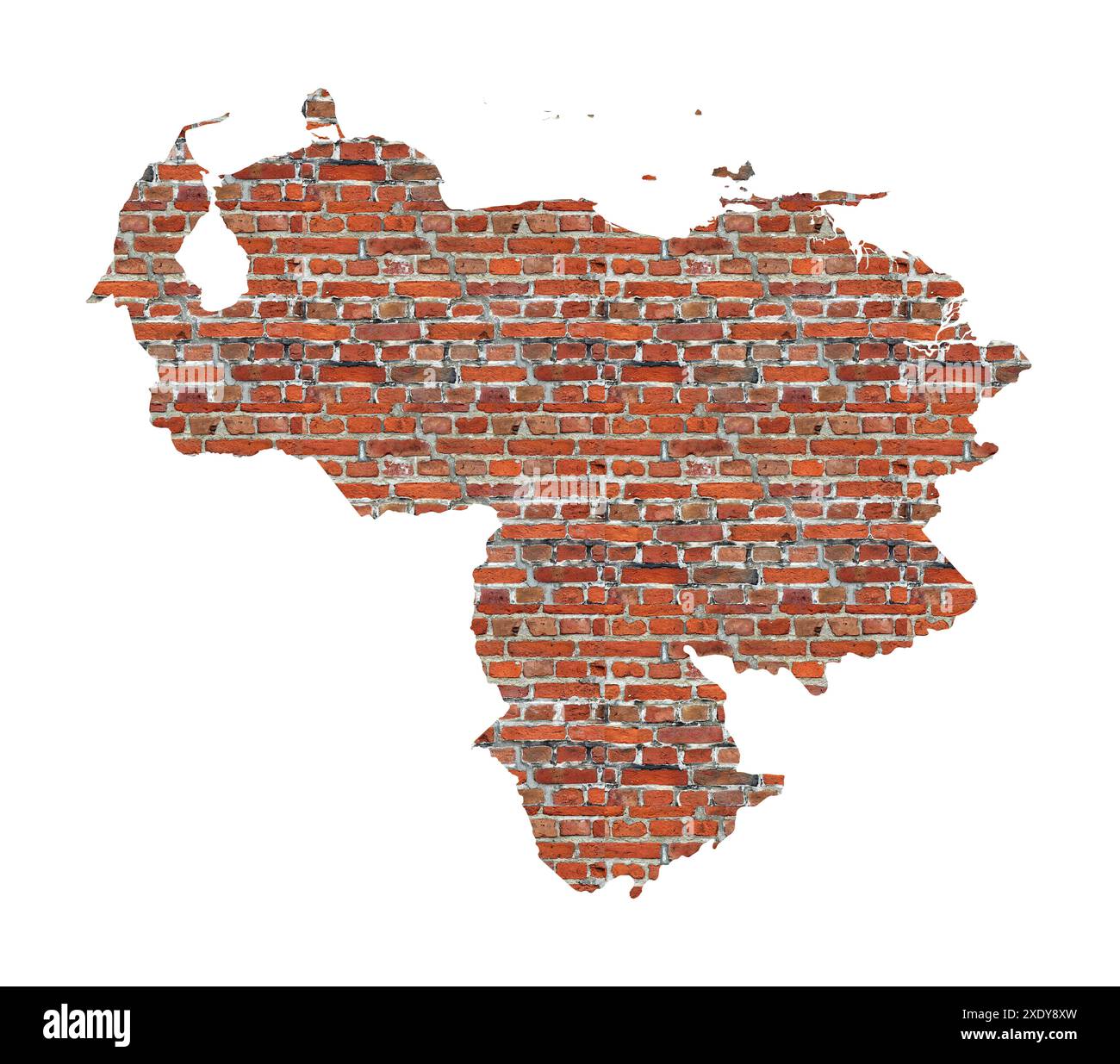 Abstract map of Venezuela designed as a brick wall Stock Photo - Alamy