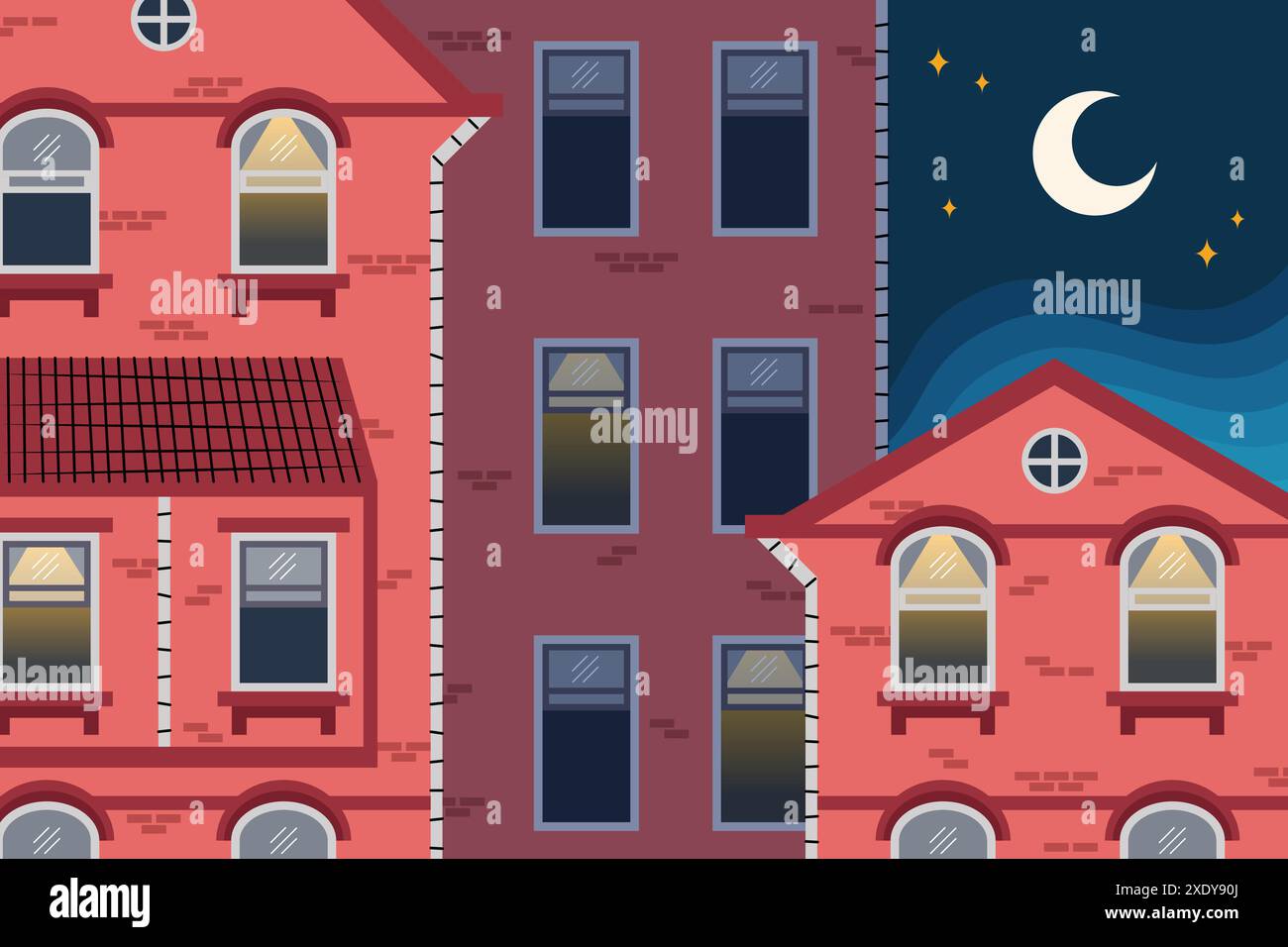 Old house exterior night door Stock Vector Images - Alamy