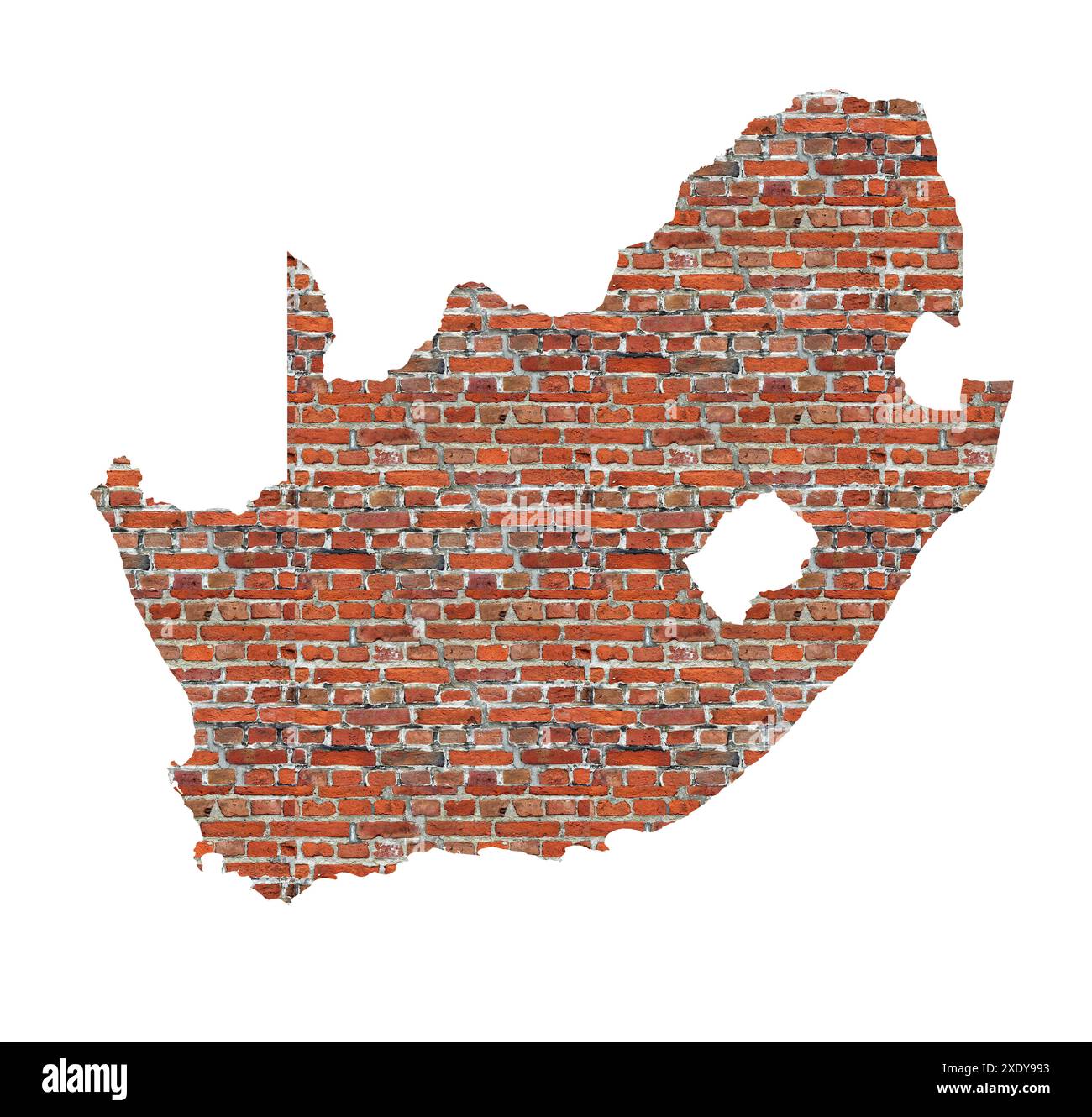 Abstract map of South Africa designed as a brick wall Stock Photo - Alamy