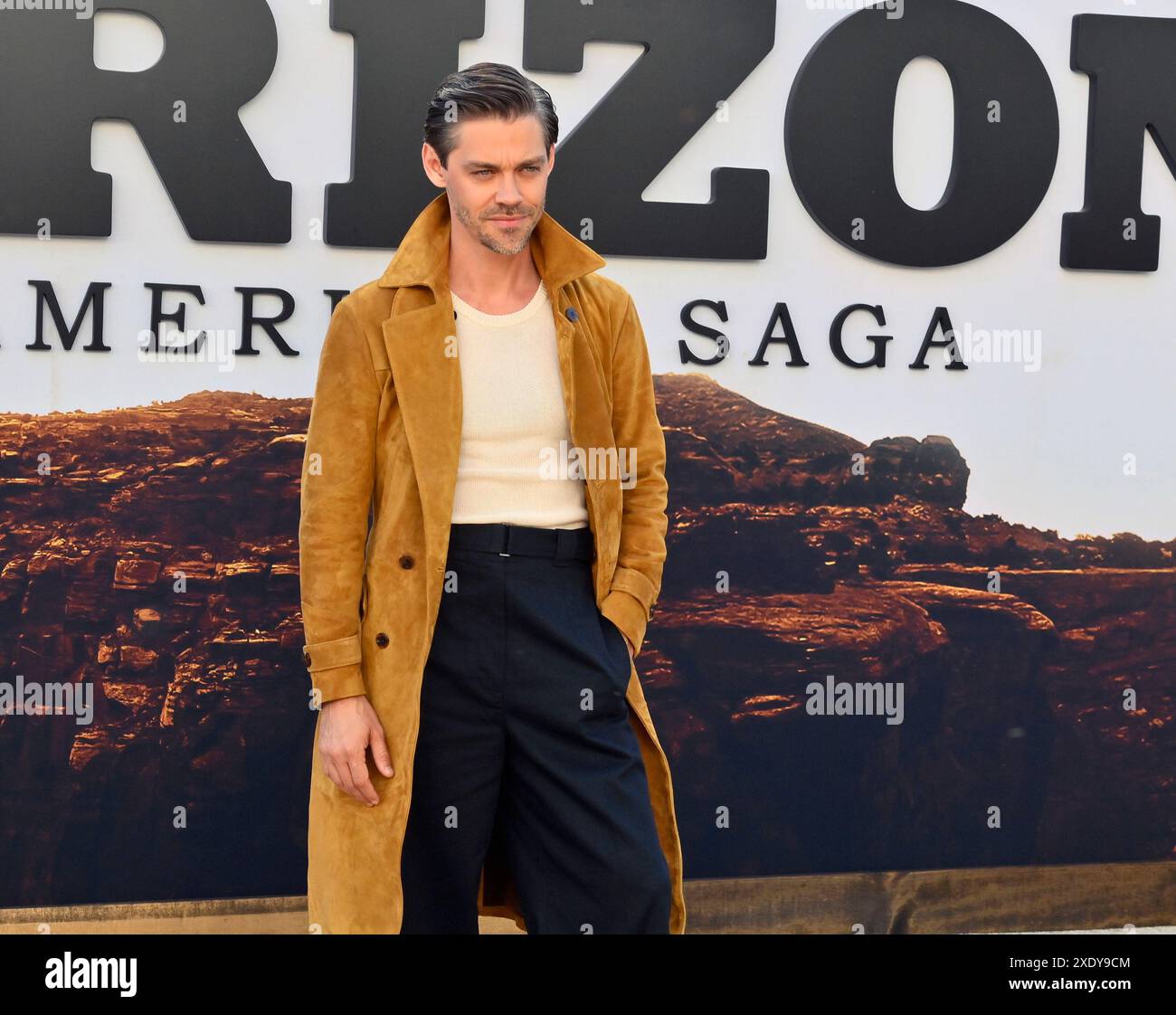 Cast member Tom Payne attends the premiere of the western drama ...