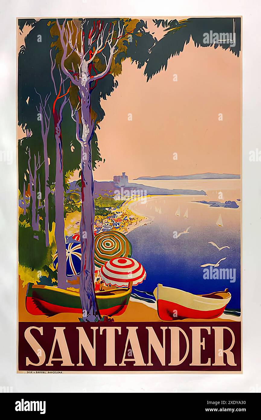 Spain poster santander hi-res stock photography and images - Alamy