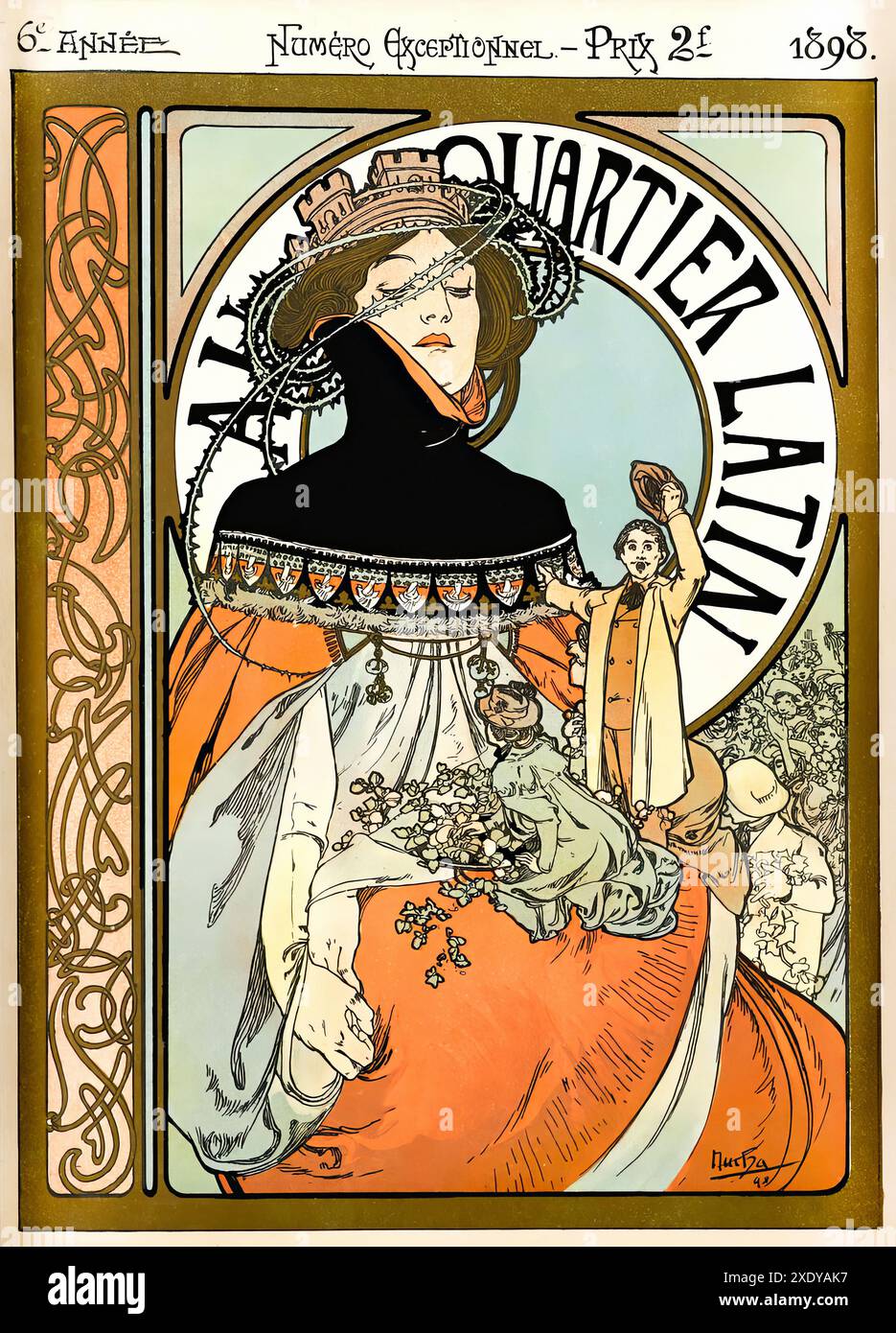 MUCHA Alfons (1860-1939) - Cover of Quartier Latin 1898 - Art Nouveau ...