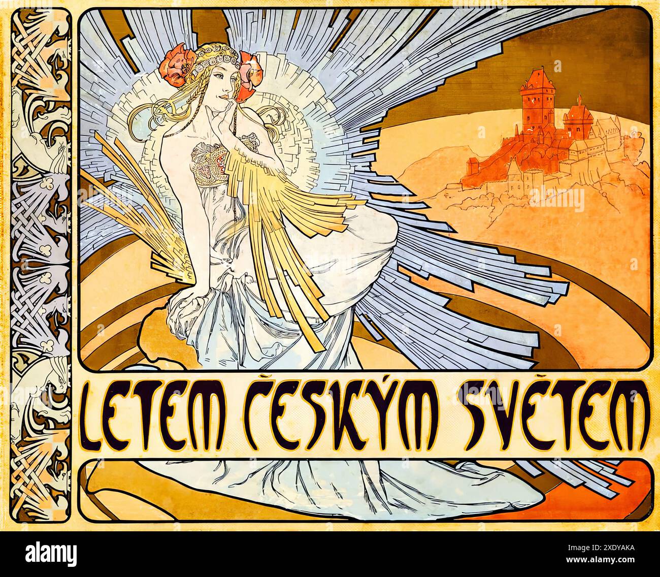 MUCHA Alfons (1860-1939) - Letem Českým Světem - Art Nouveau print ...