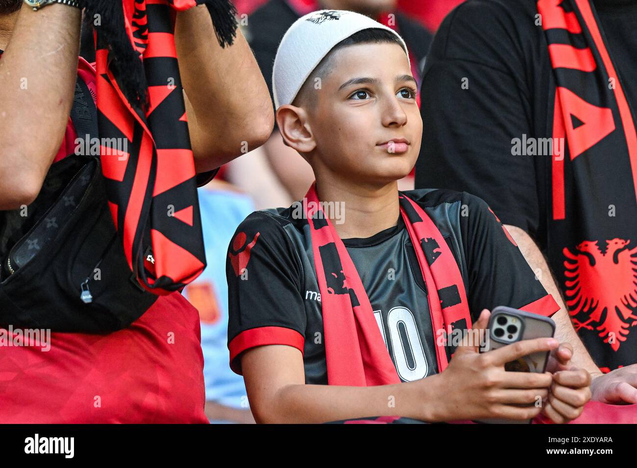 fans and supporters of Albania before a soccer game between the ...