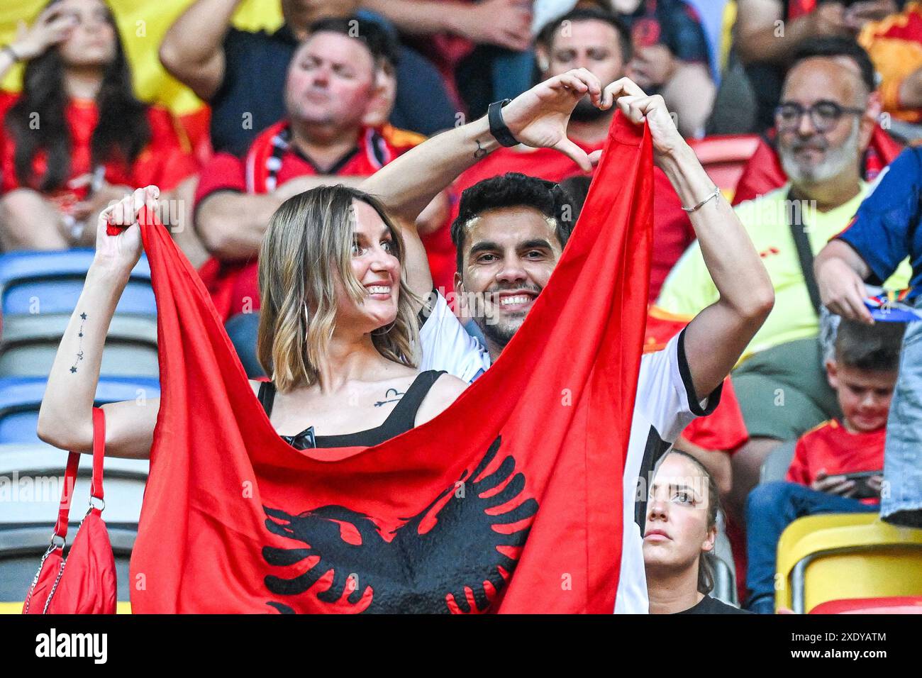 fans and supporters of Albania before a soccer game between the ...