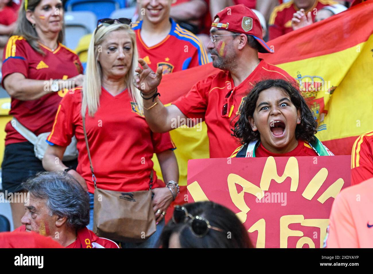 fans and supporters of Spain before a soccer game between the national ...