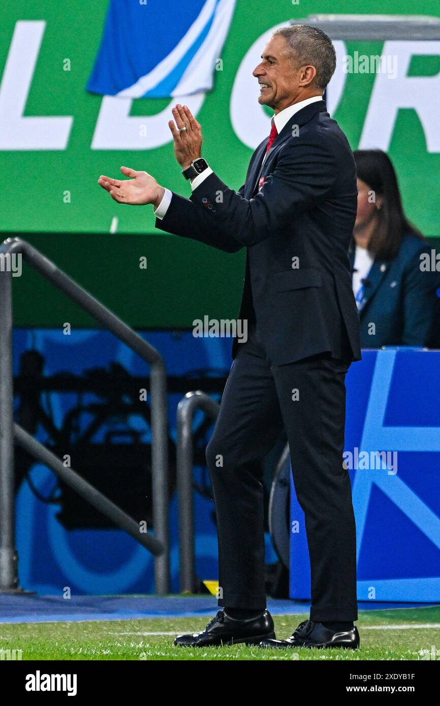 Coach Sylvinho of Albania during a soccer game between the national ...