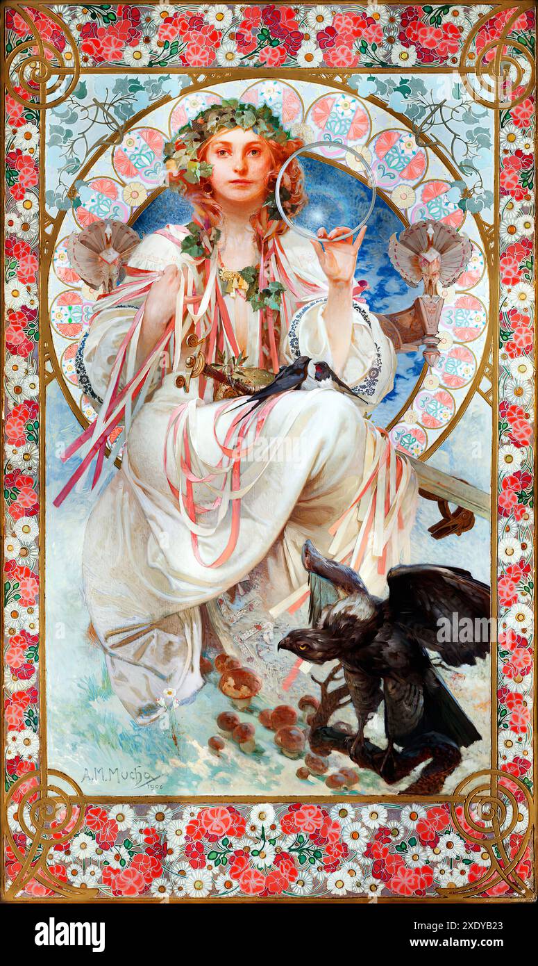 MUCHA Alfons Maria - Portrait of Josephine Crane-Bradley as Slavia 1908 ...