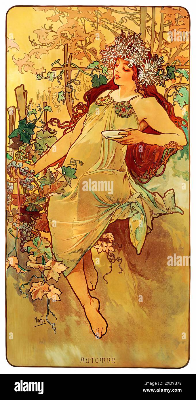 MUCHA Alfons Maria (1860-1939) - The Seasons Autumn 1896 - Art Nouveau ...