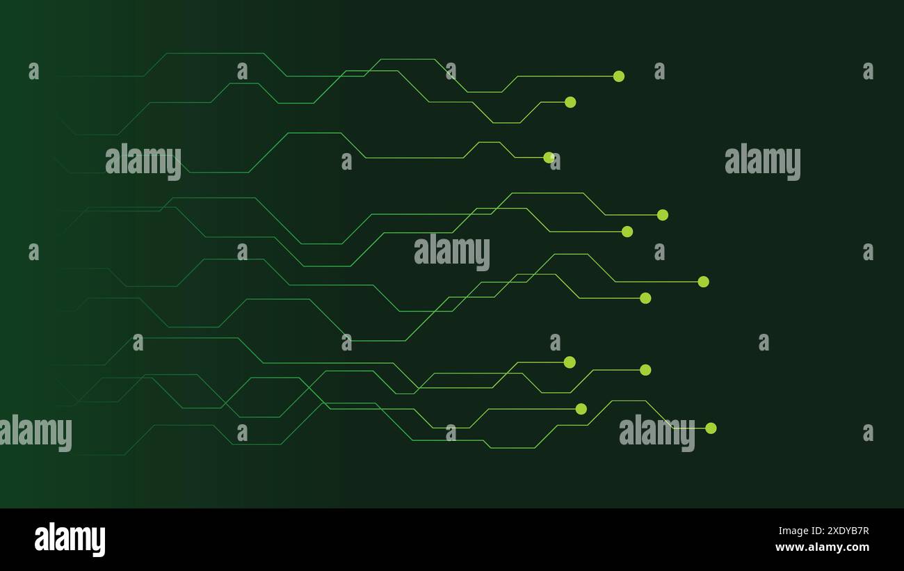 Abstract green high-tech background with circuit board design element ...