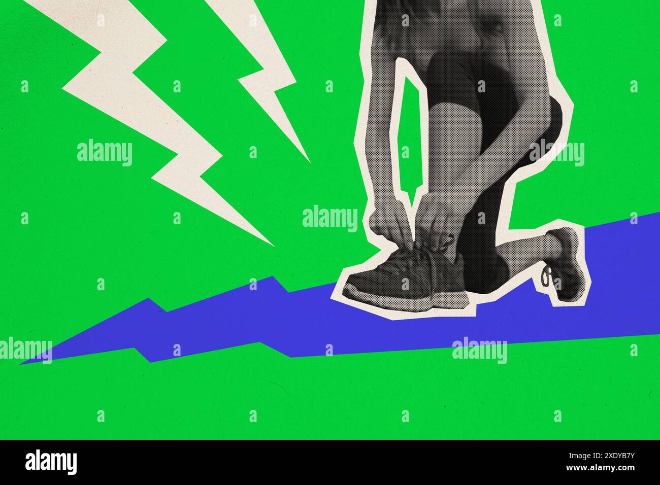 Trend artwork sketch image composite collage of sport active training ...