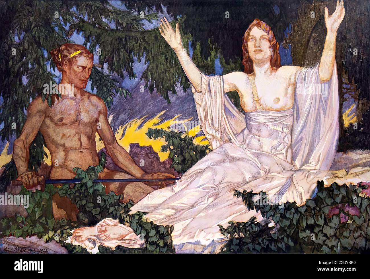 MÜNZER Adolf - Jugend 1912 Vintage illustrated print poster Stock Photo - Alamy