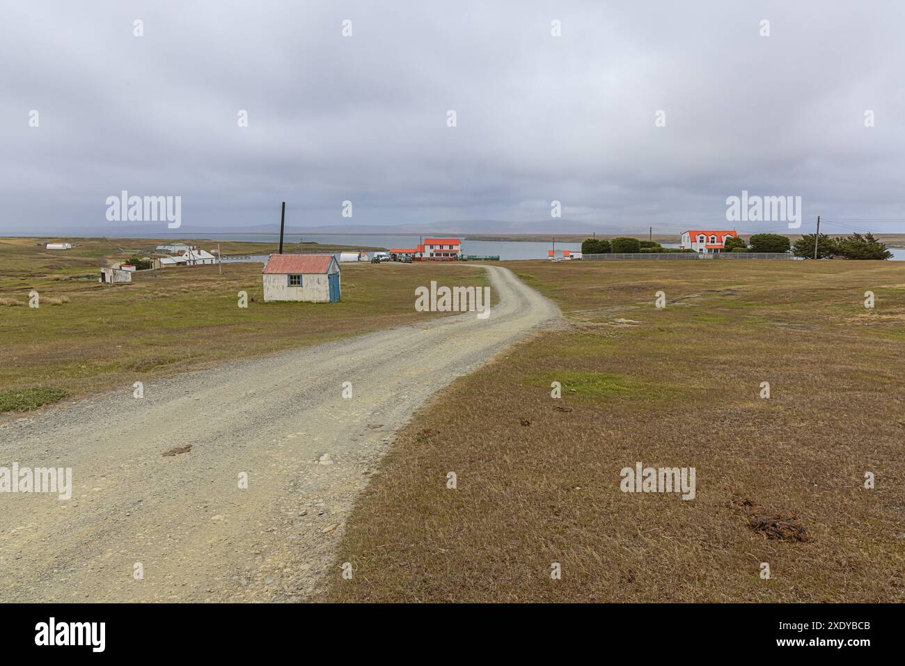 View of Johnson's Harbour, a remote settlement on the road to Volunteer ...