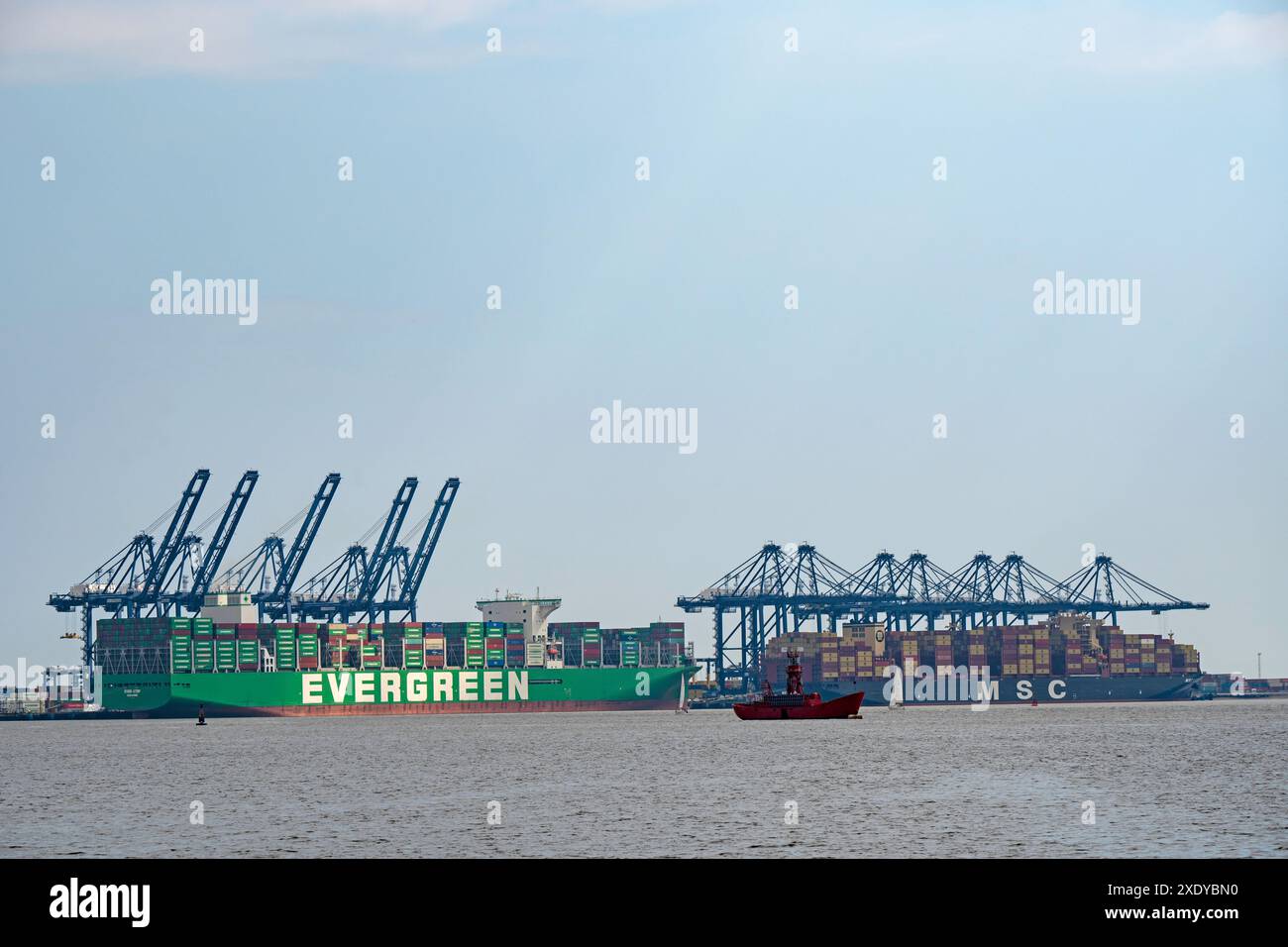 Evergreen Ever Atop container ship Port of Felixstowe Suffolk Stock ...