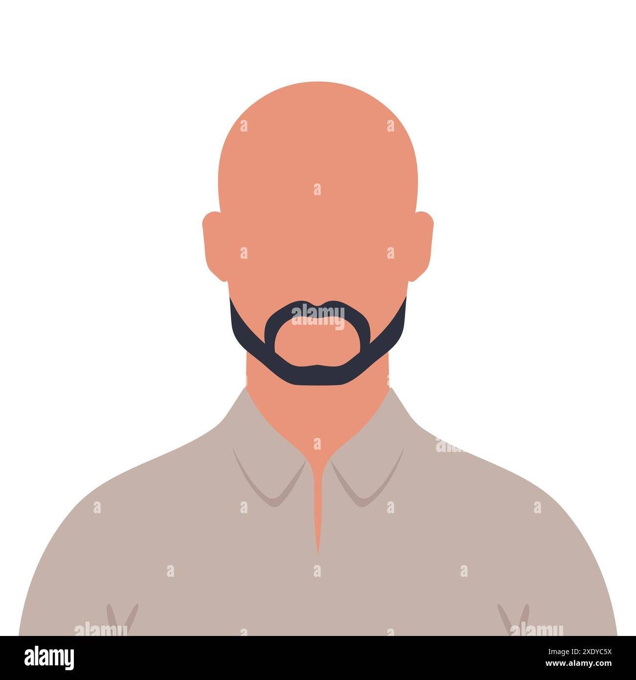 Abstract Faceless Bald Man With Beard Bald Bearded Male Avatar Vector